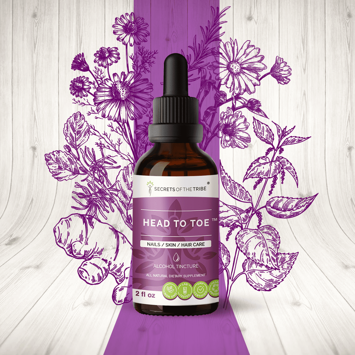 Head to Toe Alcohol Extract, Tincture, Chamomile, Witch Hazel, Pot ...