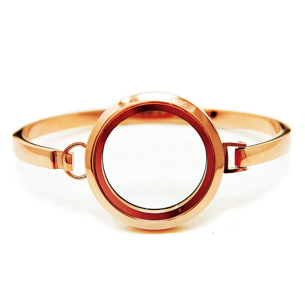 BG247 Floating Locket Bangle Bracelet (Rose Gold (Size 7)) - Walmart.com