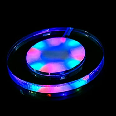 12 Pack LED Coaster Light Up Coasters 7Colors RGB LED Bottle Lights ...