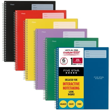 Five Star 1 Subject College Ruled Interactive Notebook, Color Choice ...