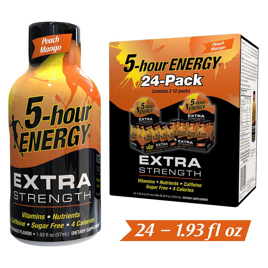 5 Hour Energy Extra Strength Peach Mango, 24 pk. - Walmart.com