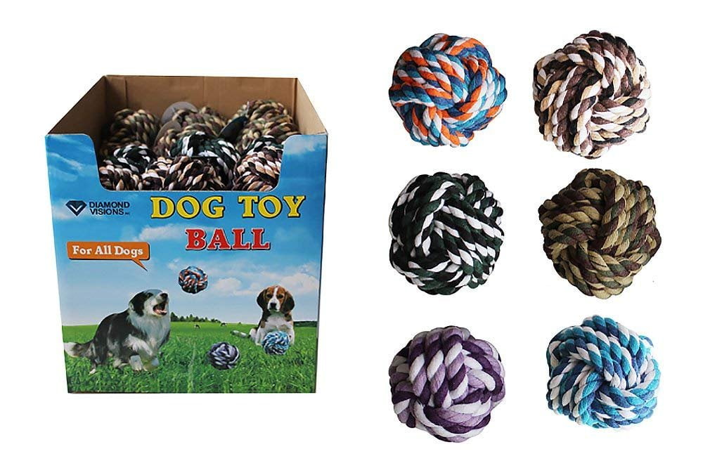 Diamond Visions 01-1350 Dog Rope Ball Toy MultiPack in Assorted Colors ...
