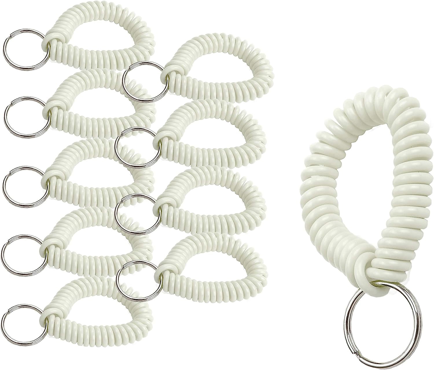 2" Spiral Wrist Coil with Steel Key Ring, Multi-Color Flexible Wrist ...