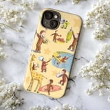 Adventure Curious Monkey Phone Case, Cute Safari Theme with Bananas ...