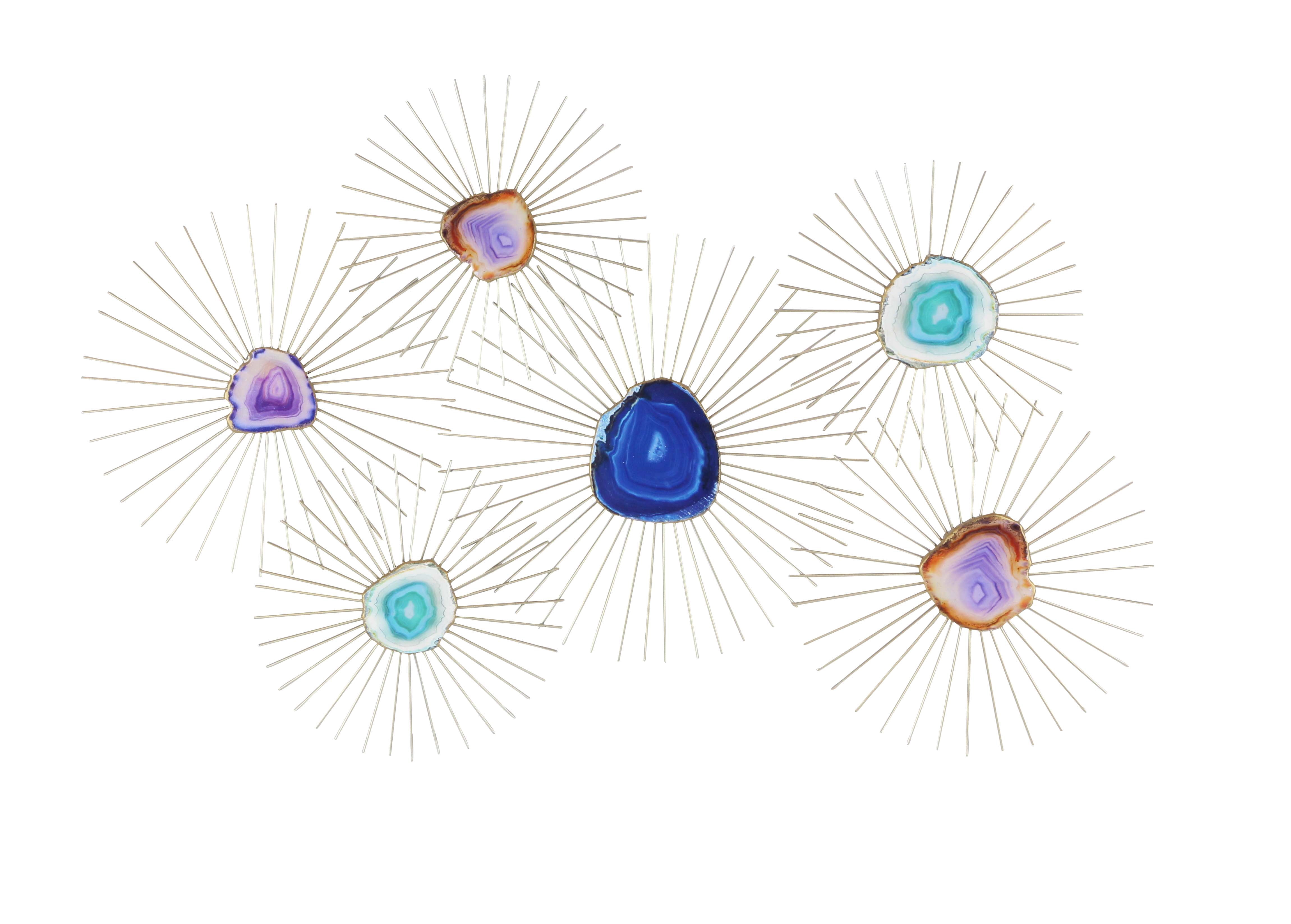 Decmode Modern 23 x 35 Inch Multicolored Bursts Wall Decor - Walmart.com