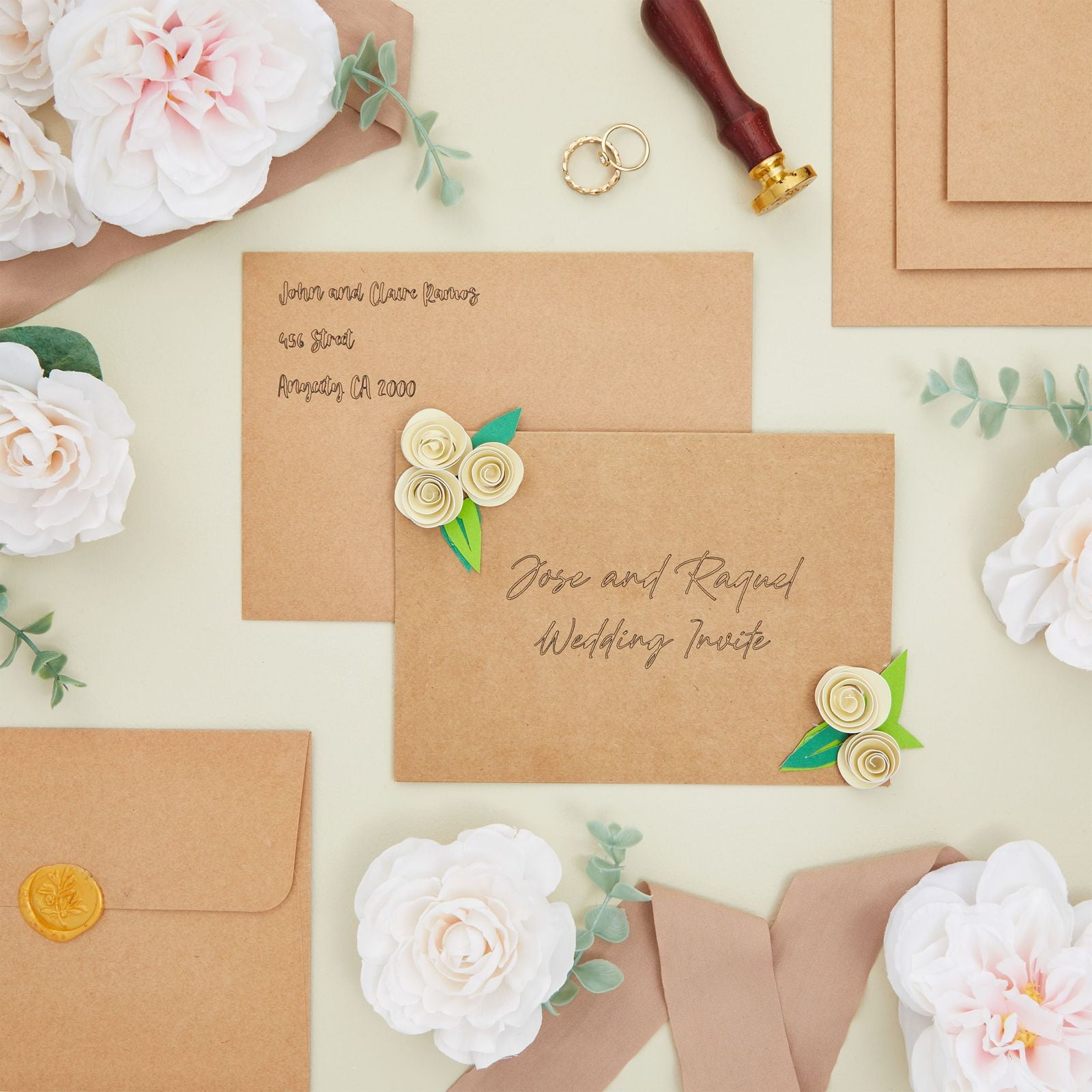 Cardstock Half Sheet and Kraft Envelopes Set for Invitations and Cards ...