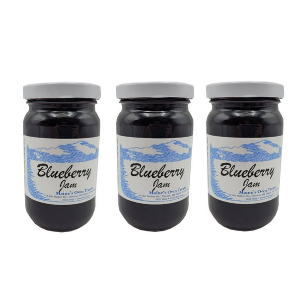 Wild Maine Blueberry Jam - Small Batch Made in Maine - 3 Pack, 10oz ...