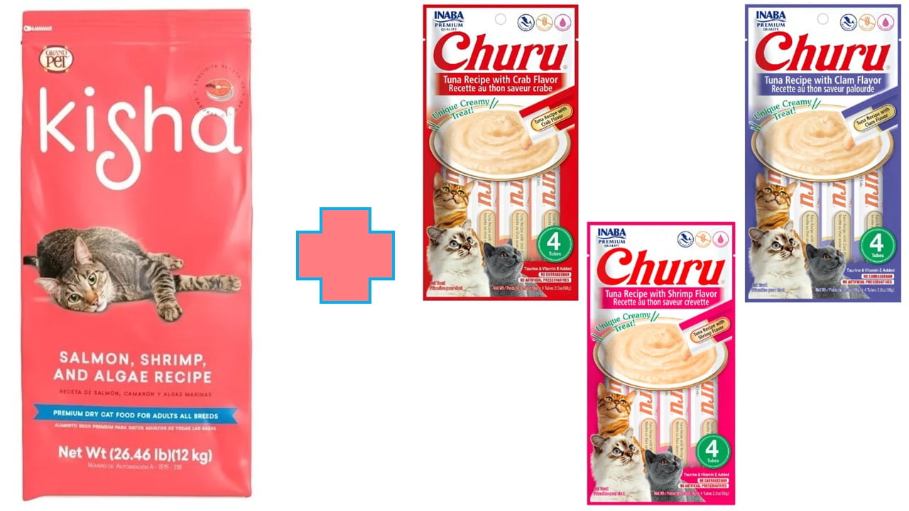 Paquete Kisha 12 kg + 1 bolsa de 4 tubos humedos churu premio 56 gr ...