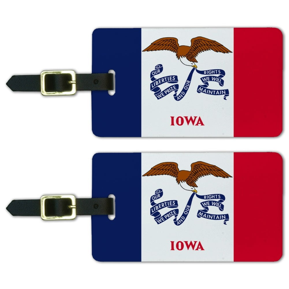 Iowa State Flag Luggage ID Tags Suitcase Carry-On Cards - Set of 2 ...
