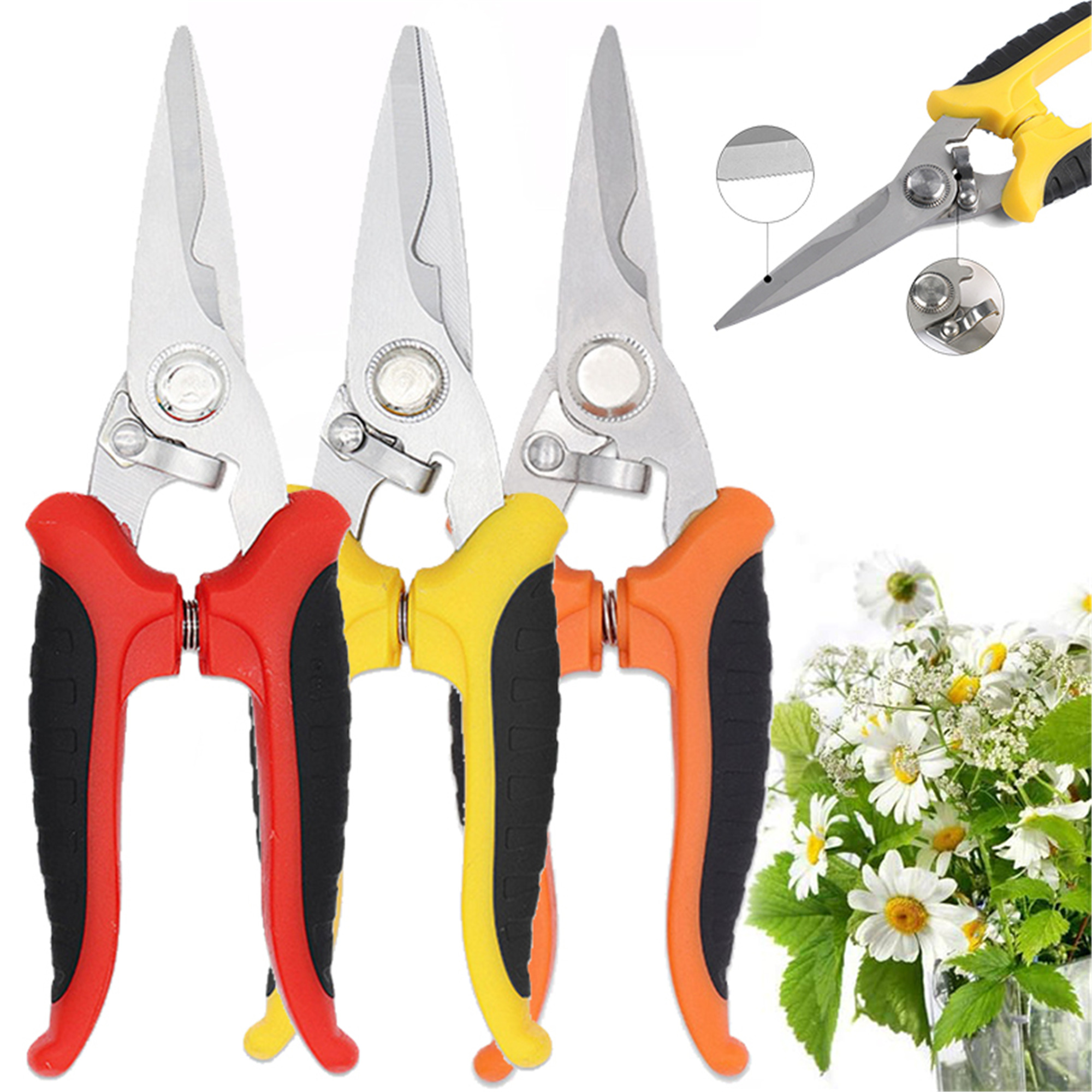 Elbourn 1-Pack Plant Scissors, Pruning Shears For Gardening Heavy Duty ...