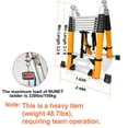 20FT Heavy Duty Telescoping Ladder w. Stabilizer, Adjustable Folding 8 ...