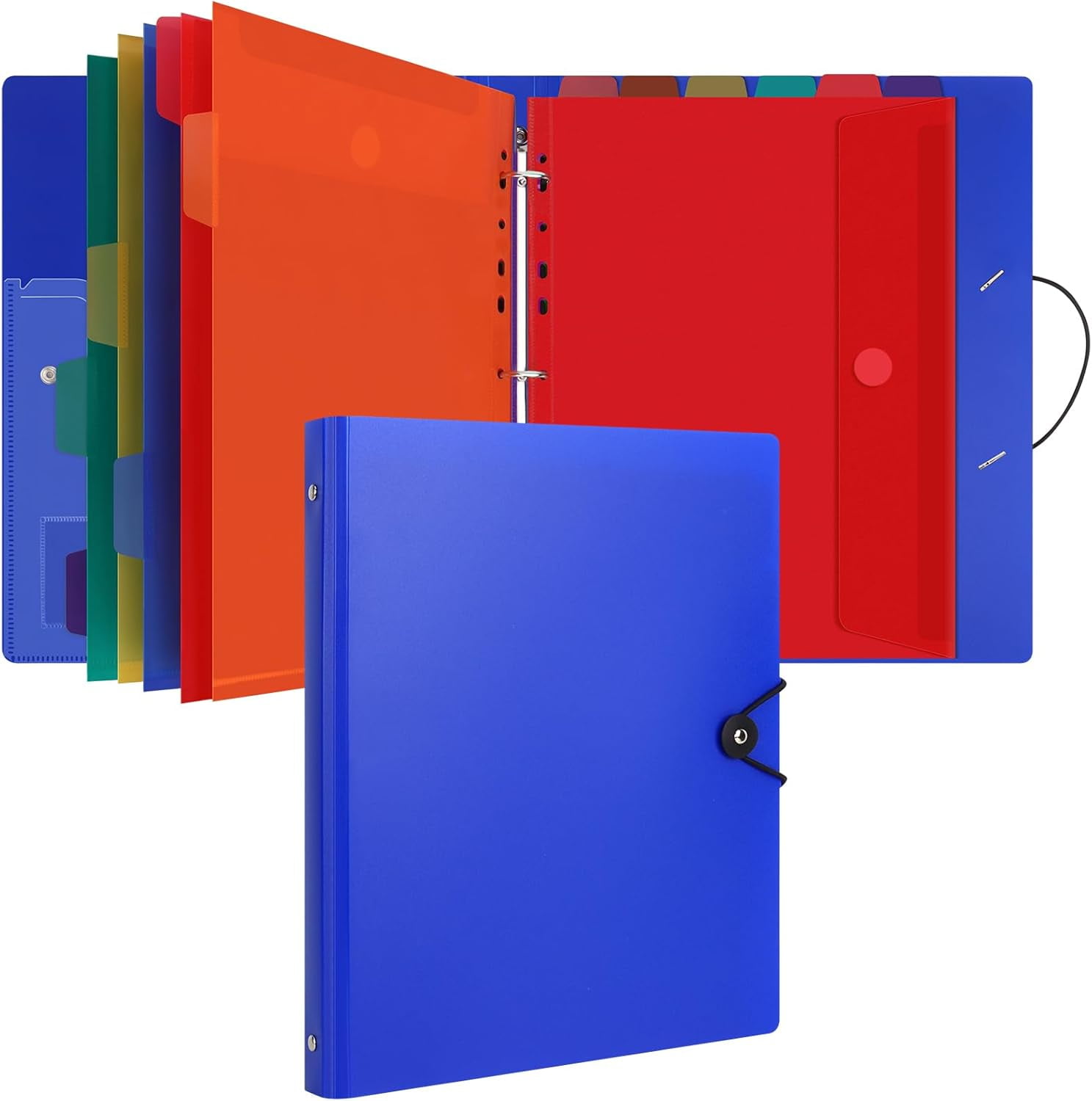 czcpp-Cute 3 Ring Binder Folders with 12 Pocket Folders, Letter/A4 Size ...