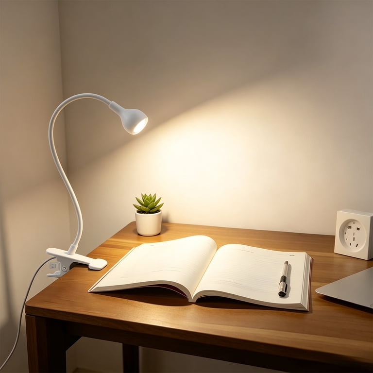 Trivibe LED Clip On Desk Lamp With Flexible Gooseneck, USB Powered ...