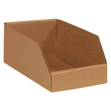 Aviditi Corrugated Cardboard Storage Bins, 6"x 18"x 4 1/2", Kraft, Pack ...