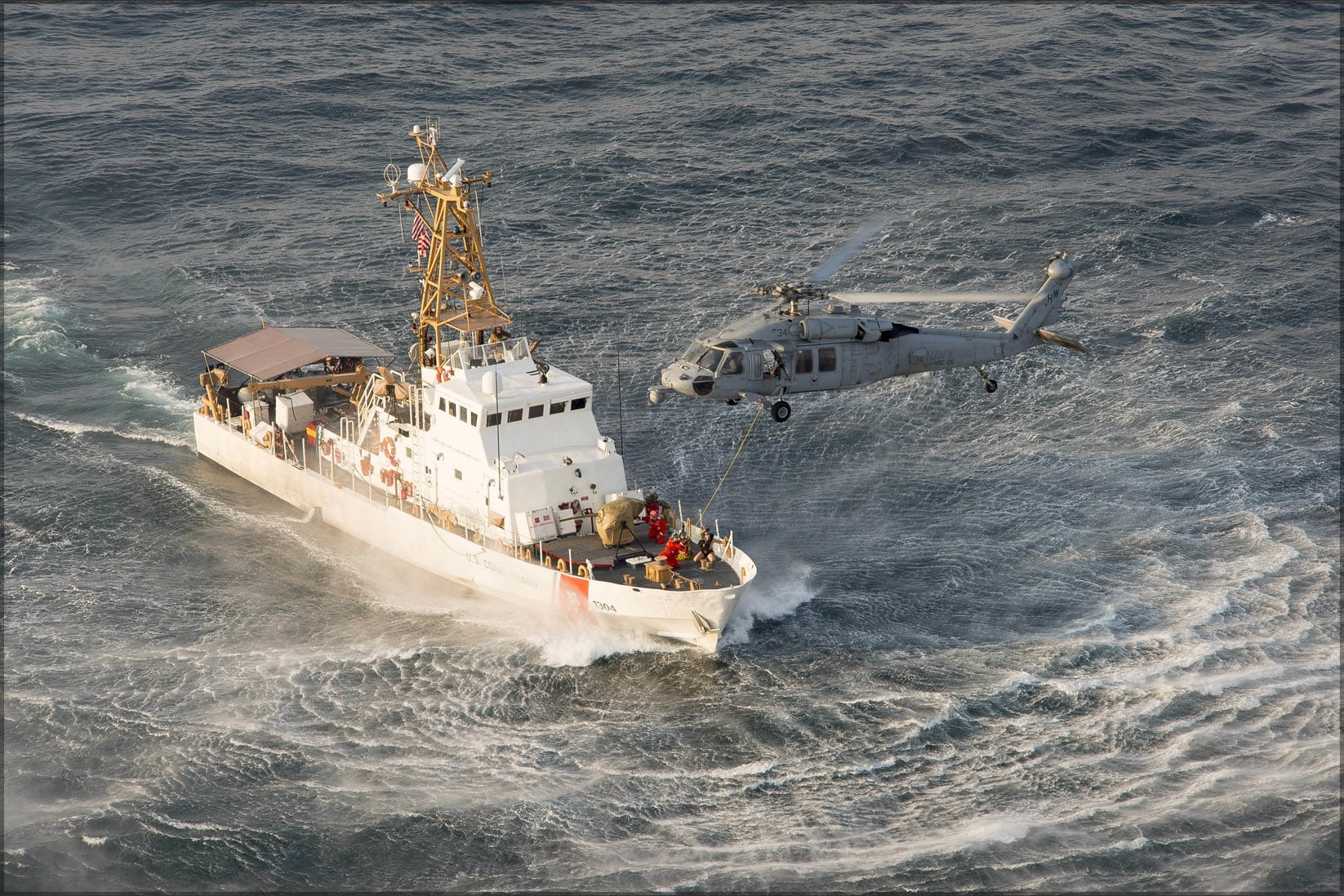 24"x36" Gallery Poster, Sikorsky MH-60S Seahawk Helicopter USCGC Maui ...