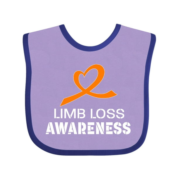 Inktastic Limb Loss Awareness Heart Orange Ribbon Gift Baby Boy or Baby Girl Bib - Walmart.com