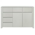 Storage Dresser with 6 Drawers and 2 Level Cabinet,Off White Simple ...