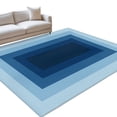 Navy Blue Gradient Squares 5'x7' Rug for Living Room Sofa and Coffee ...