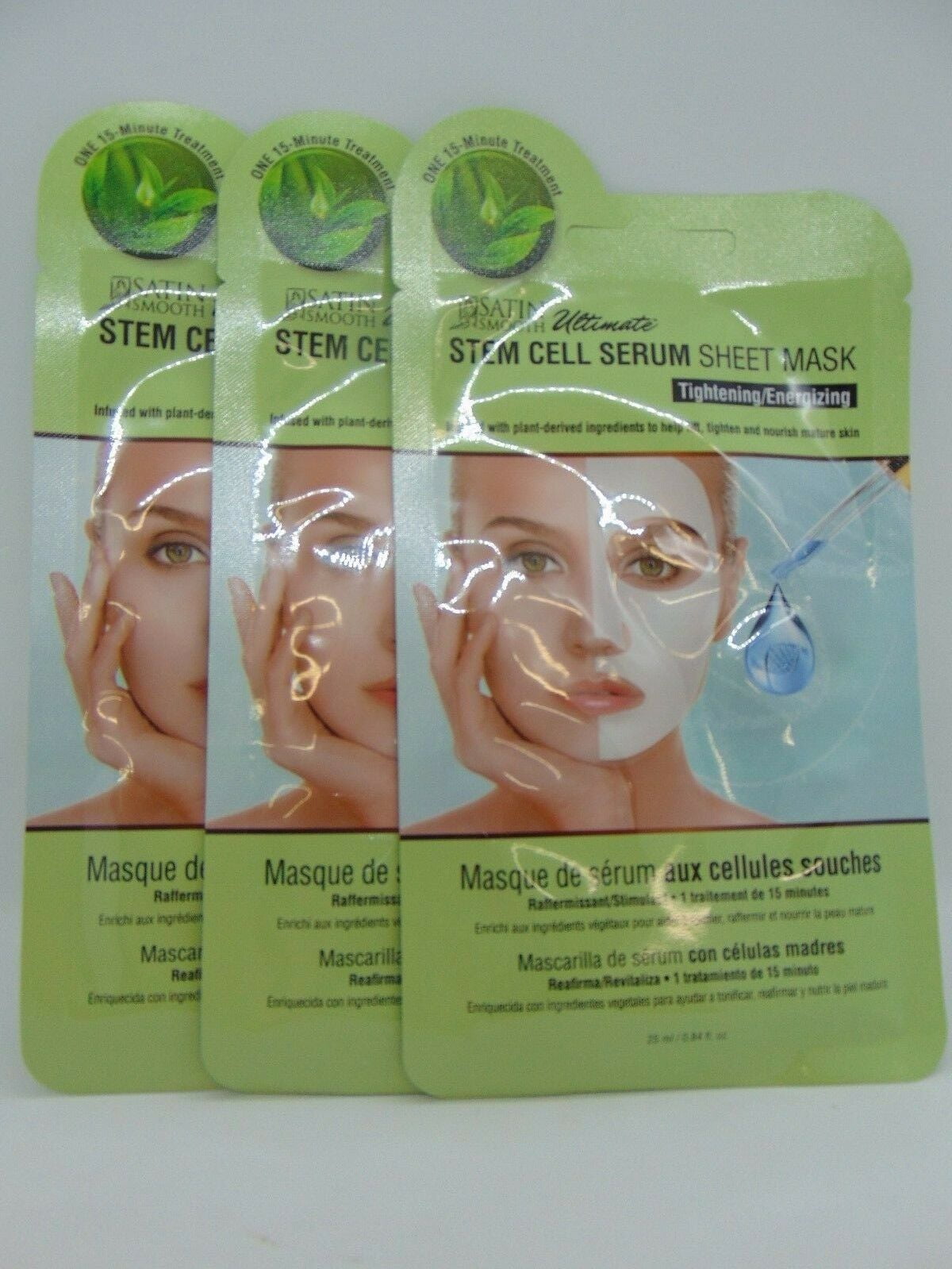 (Pack of 3) Satin Smooth STEM CELL SERUM Sheet Mask - Walmart.com
