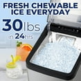 Zulay Kitchen Chewy Ice Pebble Maker with Water Line Hook Up - Countertop Stainless Steel ...