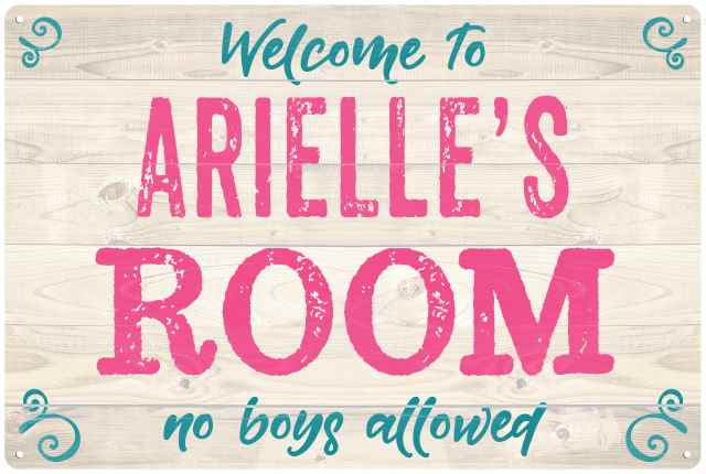 ARIELLE'S Room Kids Bedroom Sign 8x12 Metal Sign 208120089318 - Walmart.com