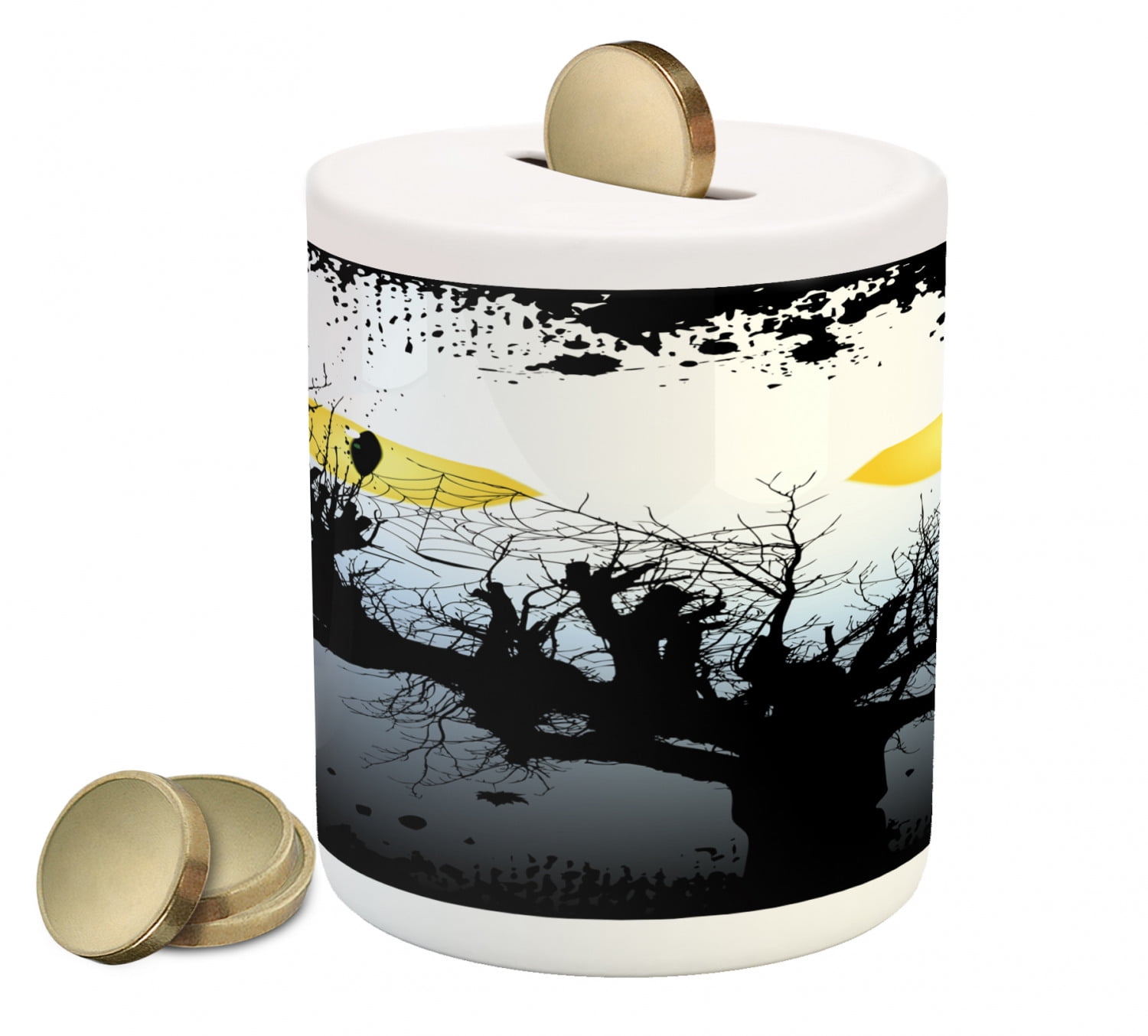 Horror House Piggy Bank, Scary Eyes Backgrounded Leafless Old Branch ...