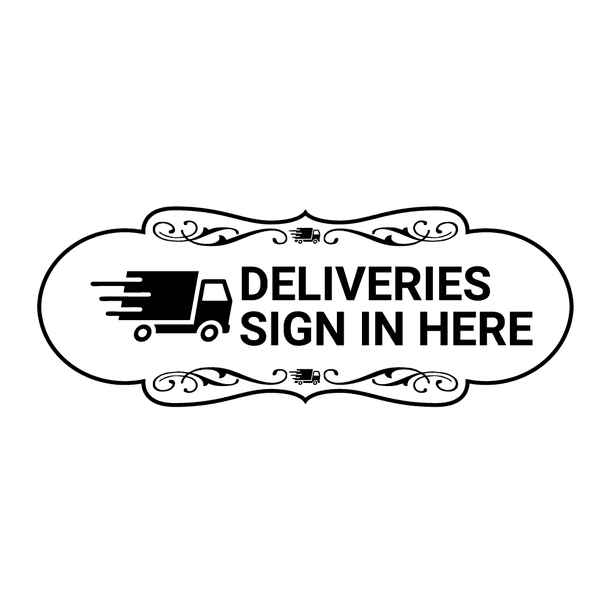 Designer Deliveries Sign In Here Sign (White) - Small - Walmart.com