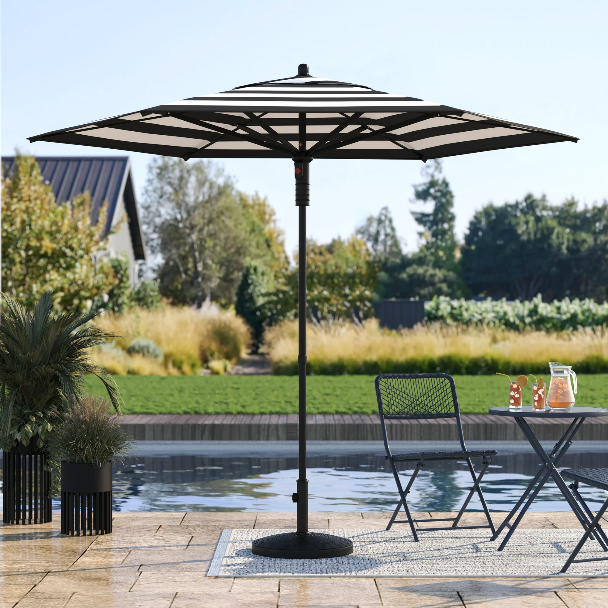 Click here for Hometrends 9 Ft. Round Push-Up Market Patio Umbrel... prices