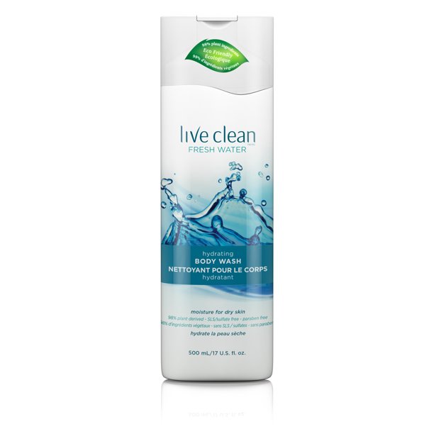 Live Clean Fresh Water Moisturizing Body Wash, 17 oz. Bottle - Walmart ...