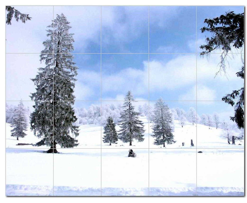 Winter Scene Ceramic Tile Mural Kitchen Backsplash Bathroom Shower ...
