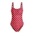 Women One Piece Swimsuit Polka Dot Tummy Control Monokini Bathing Suit ...