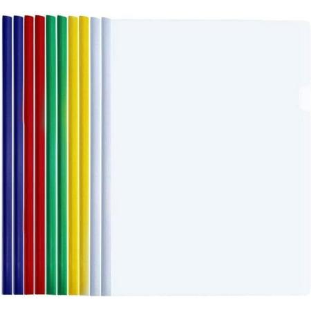 10pcs Plastic File Folder A4 Sliding Bar Binder Transparent Covers ...