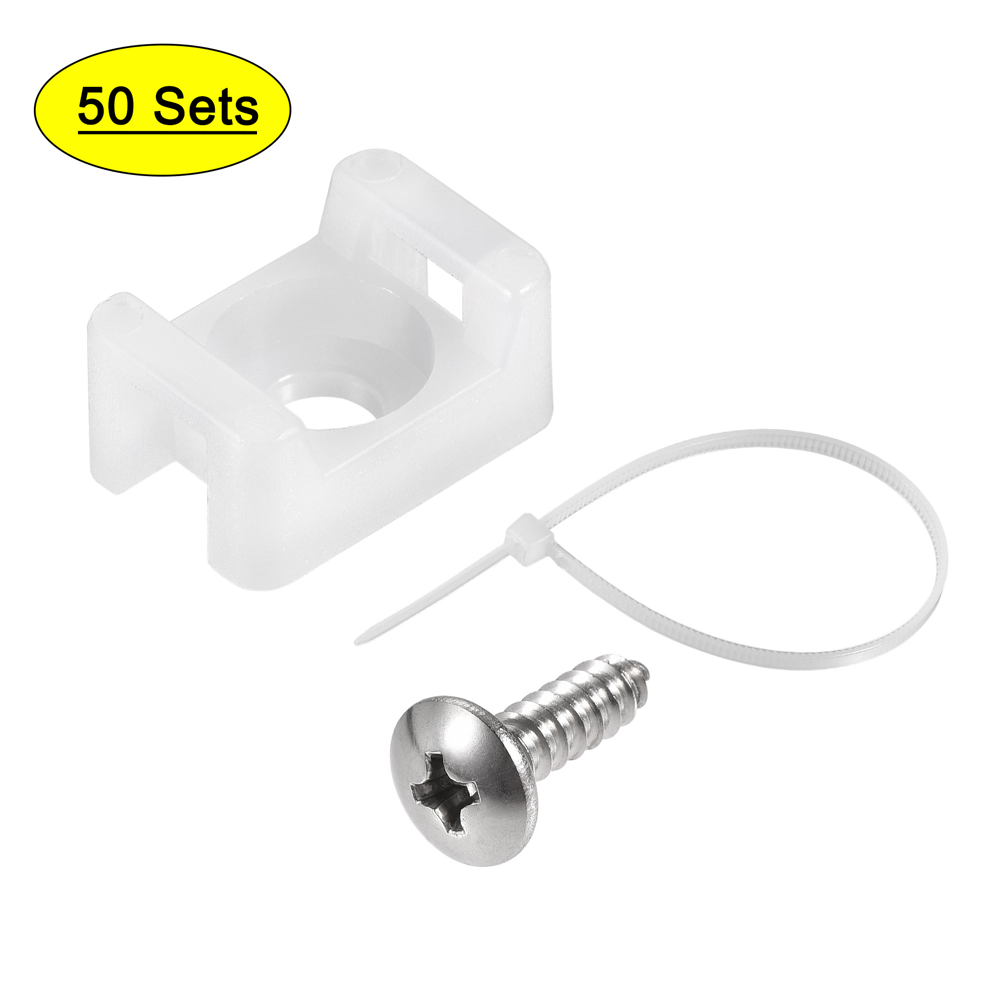 14.6mm x 10mm x 6.85mm Nylon Cable Fasten Clips with Screws and Ties ...