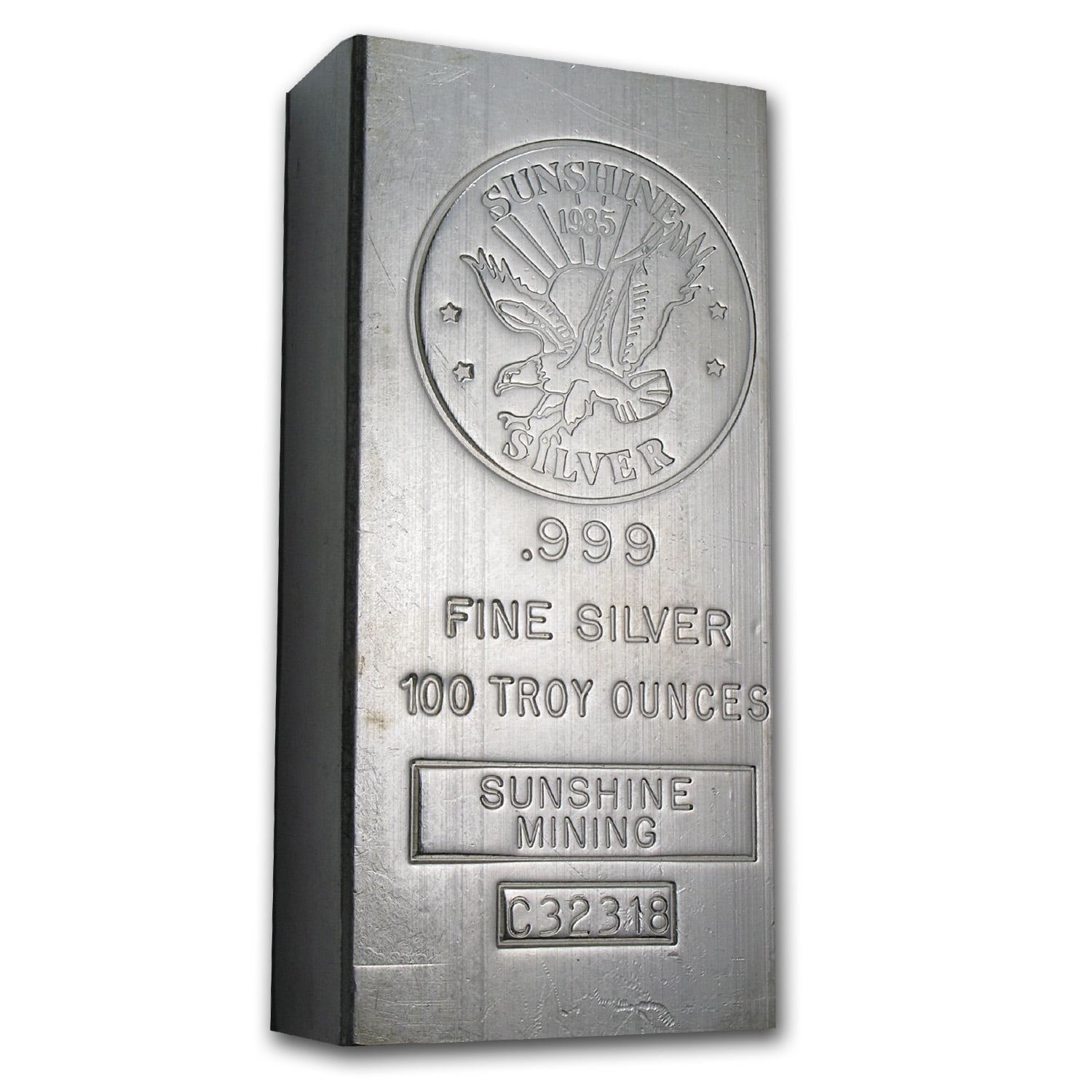 100 oz Silver Bar - Sunshine (1985/Vintage/Struck) - Walmart.com