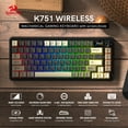 K751 75% Wireless Mechanical Keyboard with Screen & Knob, Tri-Mode Hot ...
