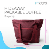 FITKICKS Hideaway Packable Duffle Travel Tote Bag Shoulder Purse, Burgundy (Unisex) - Walmart.com