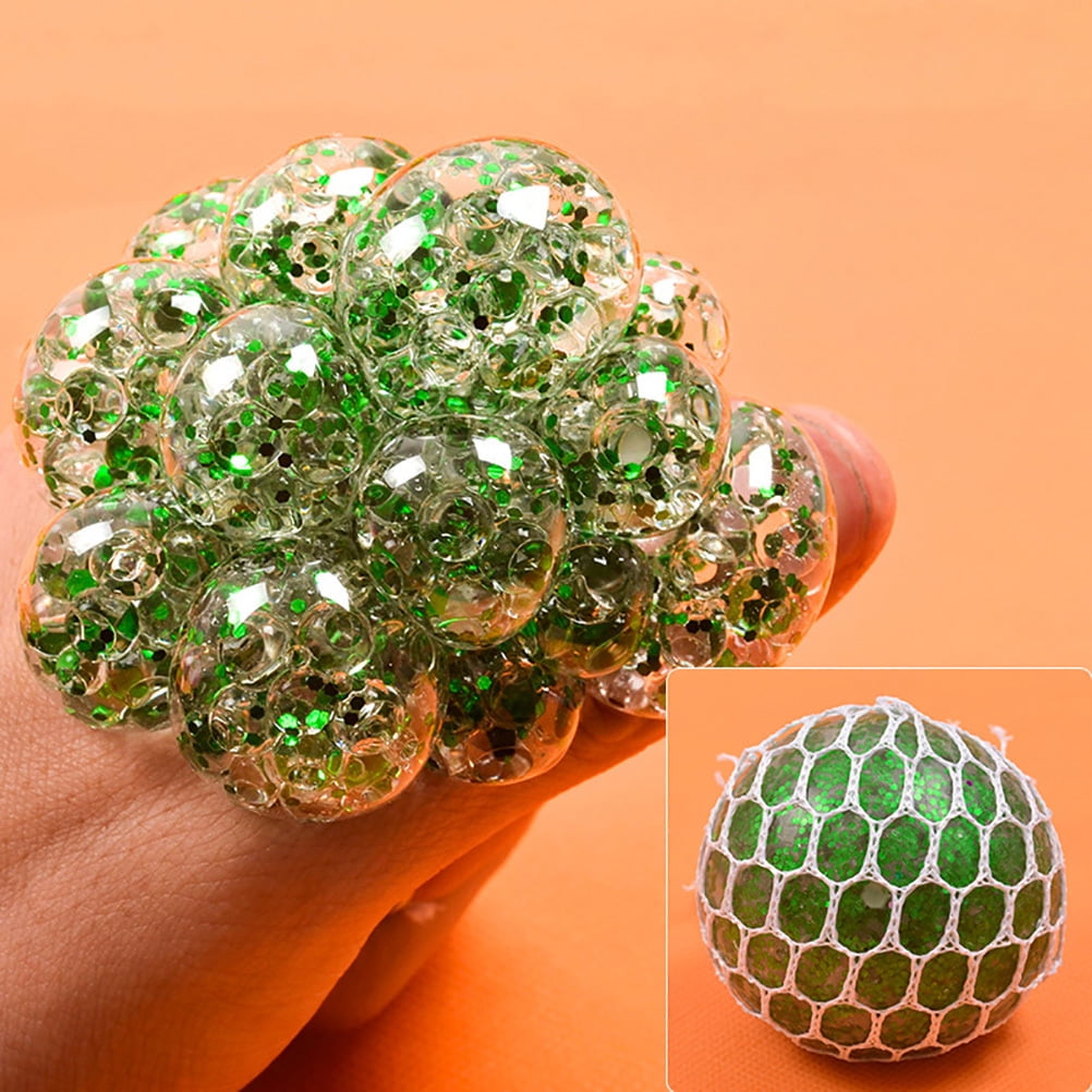 Mesh Squishy Balls Stress Relief Squeeze Grape Balls Relieve Pressure ...