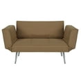 Bellamy Studios Euro Upholstered Futon With Magazine Storage, Tan Linen ...
