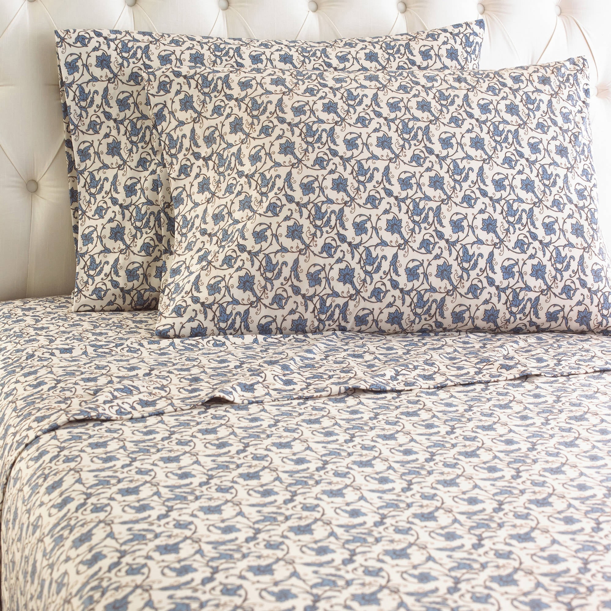 Micro Flannel® Printed Color Sheet Set, King, Jacobean - Walmart.com