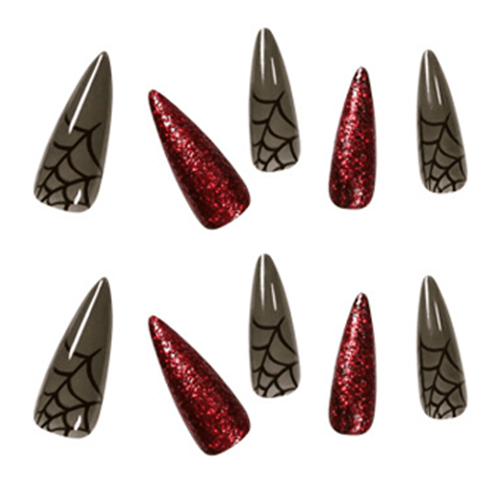 Halloween Nails，halloween Long Fake Nails For Women And Girls
