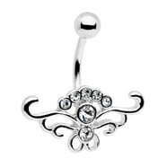 Body Candy 14G Womens 316L Steel Sun Clear Accent Moon Spiral Twister Belly Button Ring Navel ...