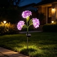 Eolstice Solar Powered Hydrangea Flower Lights, Outdoor Waterproof ...