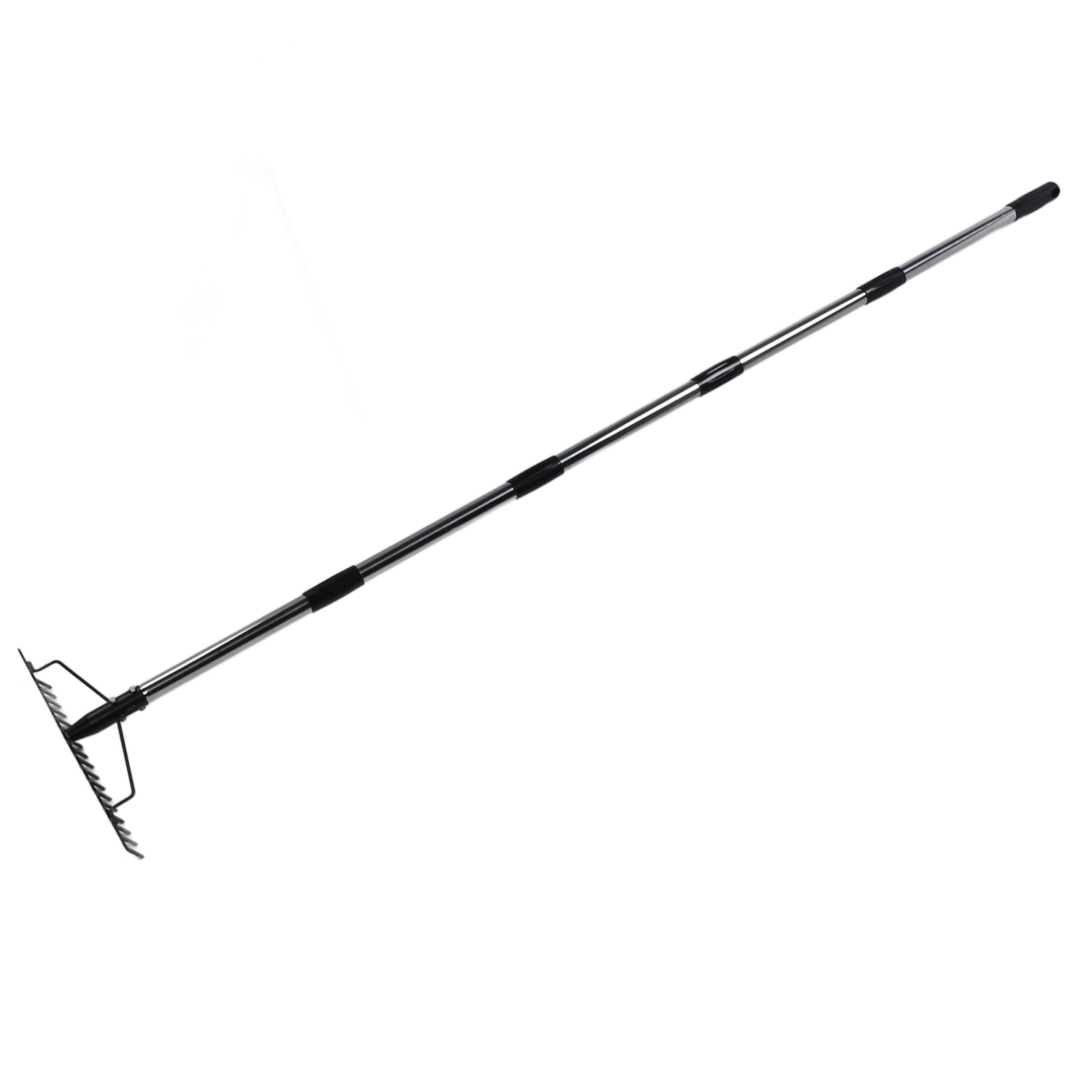 Garden Rake, 17 Steel Tines Heavy Duty Bow Rake, Adjustable Detachable ...