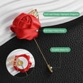 48-Pack Flower Lapel Pins for Men, Golden Leaf Rose Boutonnieres Pin ...