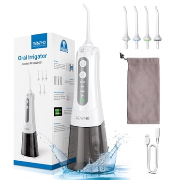 Oral-B Water Flosser, Oral Irrigator Handle with 4 Nozzles, White ...