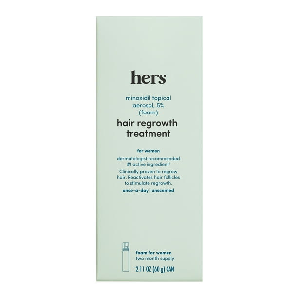 hers Minoxidil 5% Topical Foam, Hair Regrowth Treatment for Women, 2.11 fl oz - Walmart.com