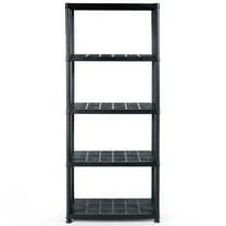 Muscle Rack 5 Tier Wire Shelving Unit with Hooks in Silver - Walmart.com