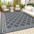 Haperlare Gray Moroccan Outdoor Area Rug 6x9 ft Waterproof Reversible ...