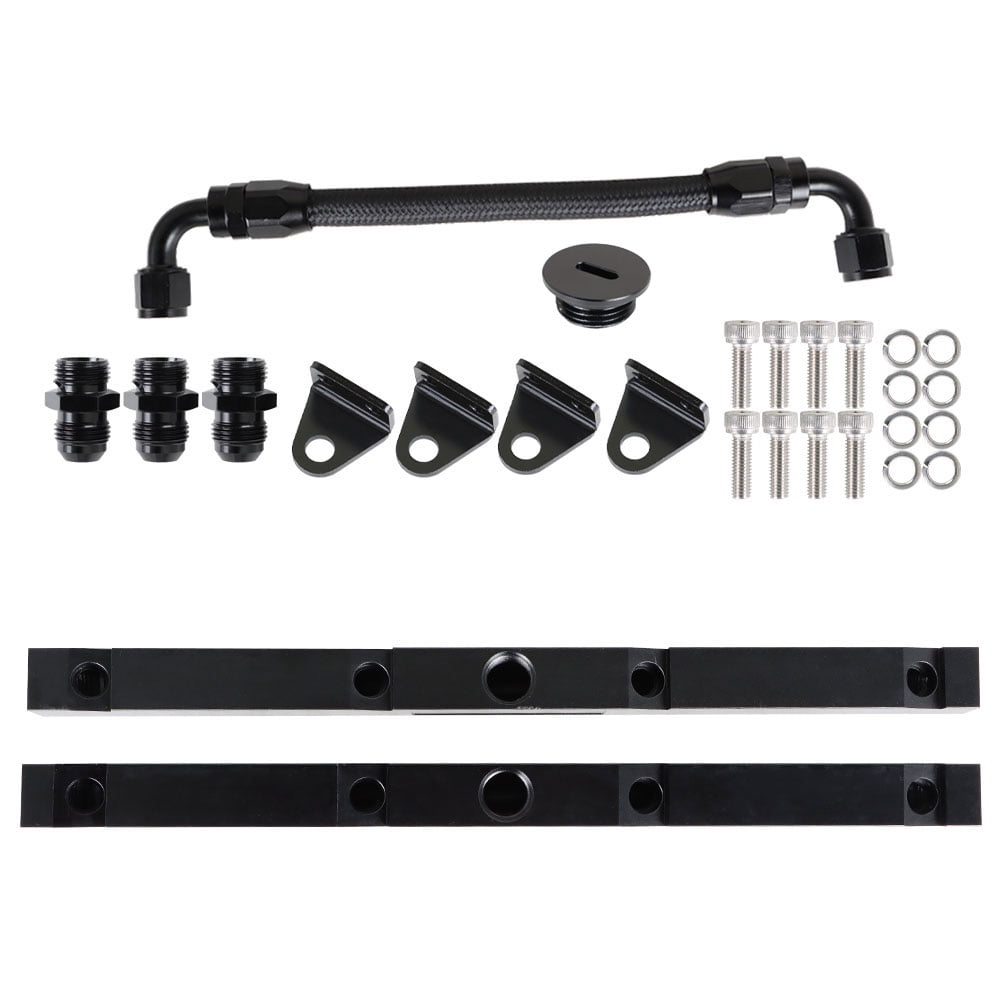 SEBLAFF -8AN Aluminum EFI Fuel Rails Kit with Fittings Hose & Hardware ...