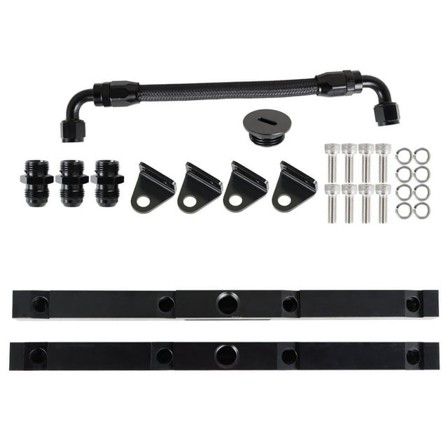 SEBLAFF -8AN Aluminum EFI Fuel Rails Kit with Fittings Hose & Hardware ...